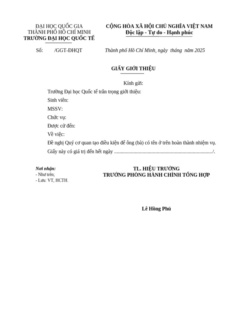 Giay Gioi Thieu | PDF