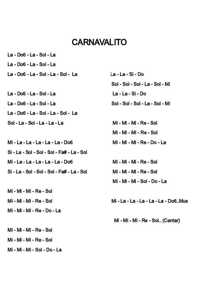 Carnavalito Teclado | PDF