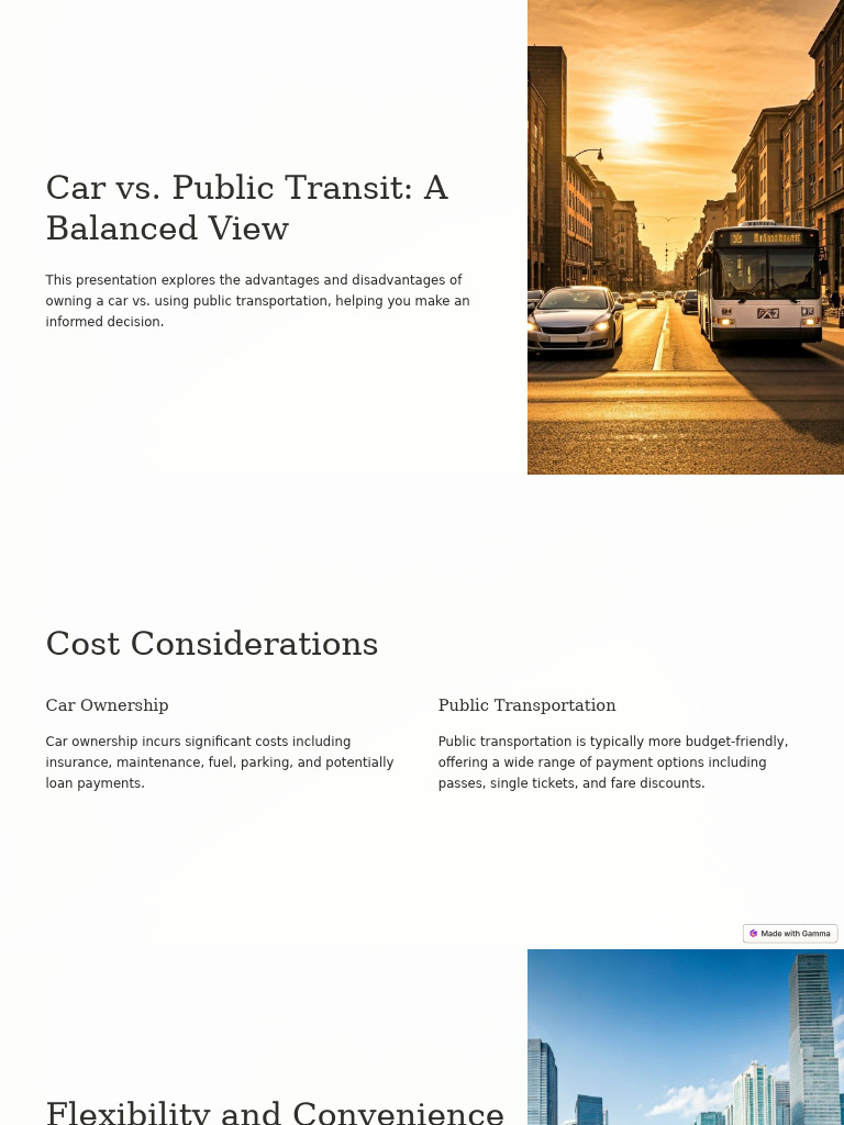 Car Ownership vs. Public Transit Costs | PDF | Public Transport | Transport