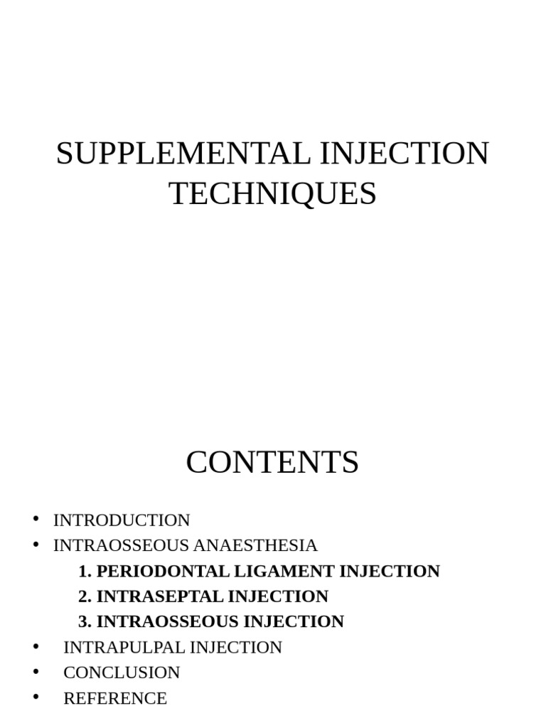 Intraseptal Injection Techniques Explained | PDF | Anesthesia ...