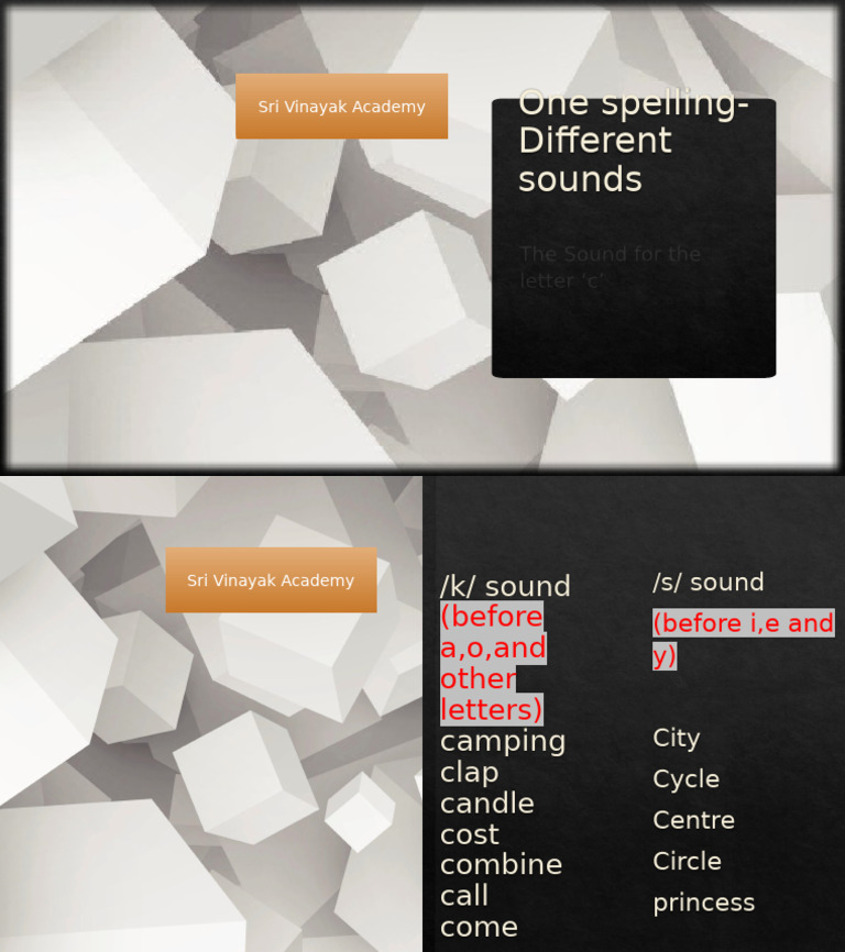 One Spelling Different Sounds C | PDF