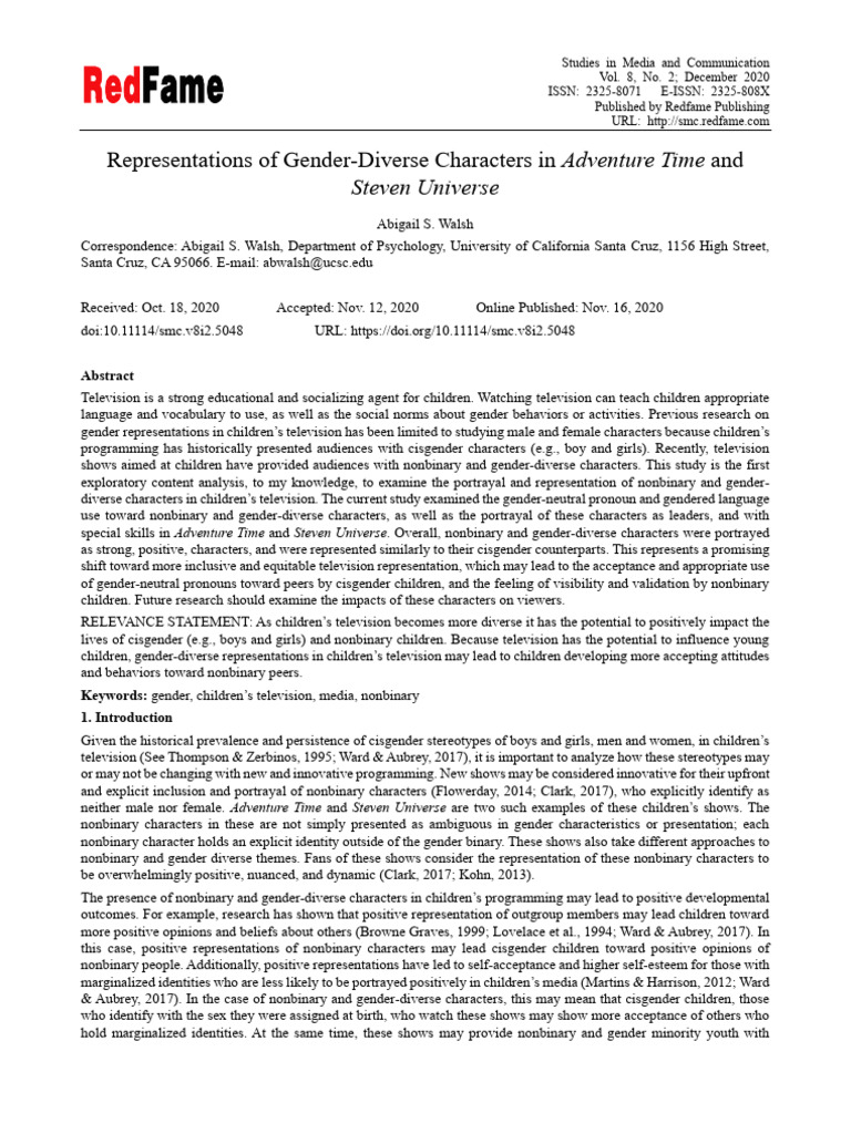 Gender-Diverse Characters in Kids' TV | PDF | Gender | Gender Studies