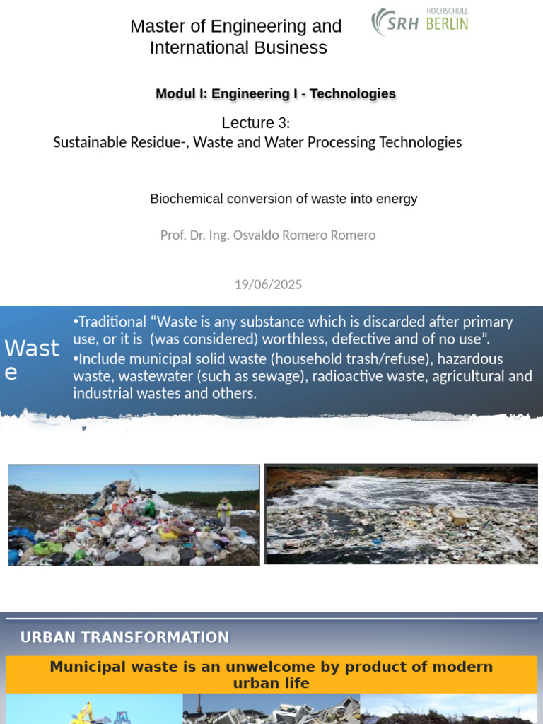 Lecture 3 Biochemical Conversion Waste To Energy | PDF | Biogas ...