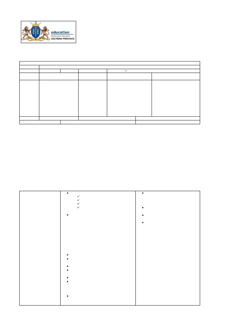 Sesotho Home Language Lesson Plans Grade 4 | PDF