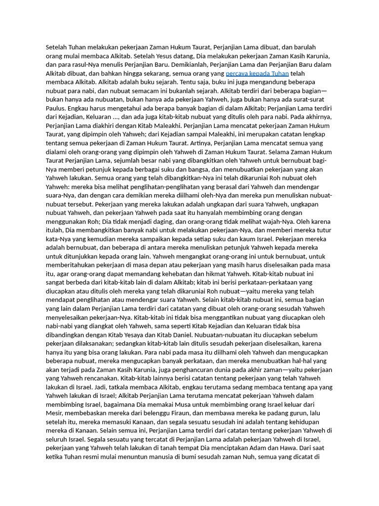 Hukum Taurat dalam Perjanjian Lama | PDF