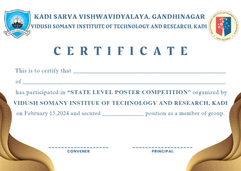 Poster Presentation Certificates | PDF