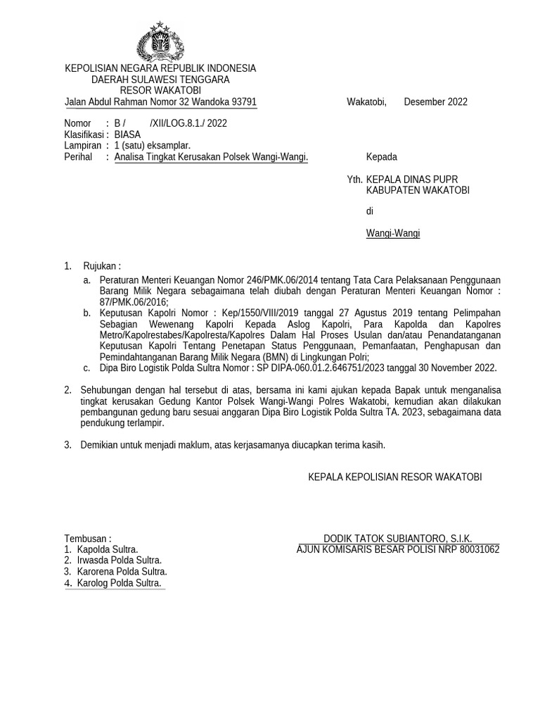 Surat Pengantar Usulan Penghapusan | PDF