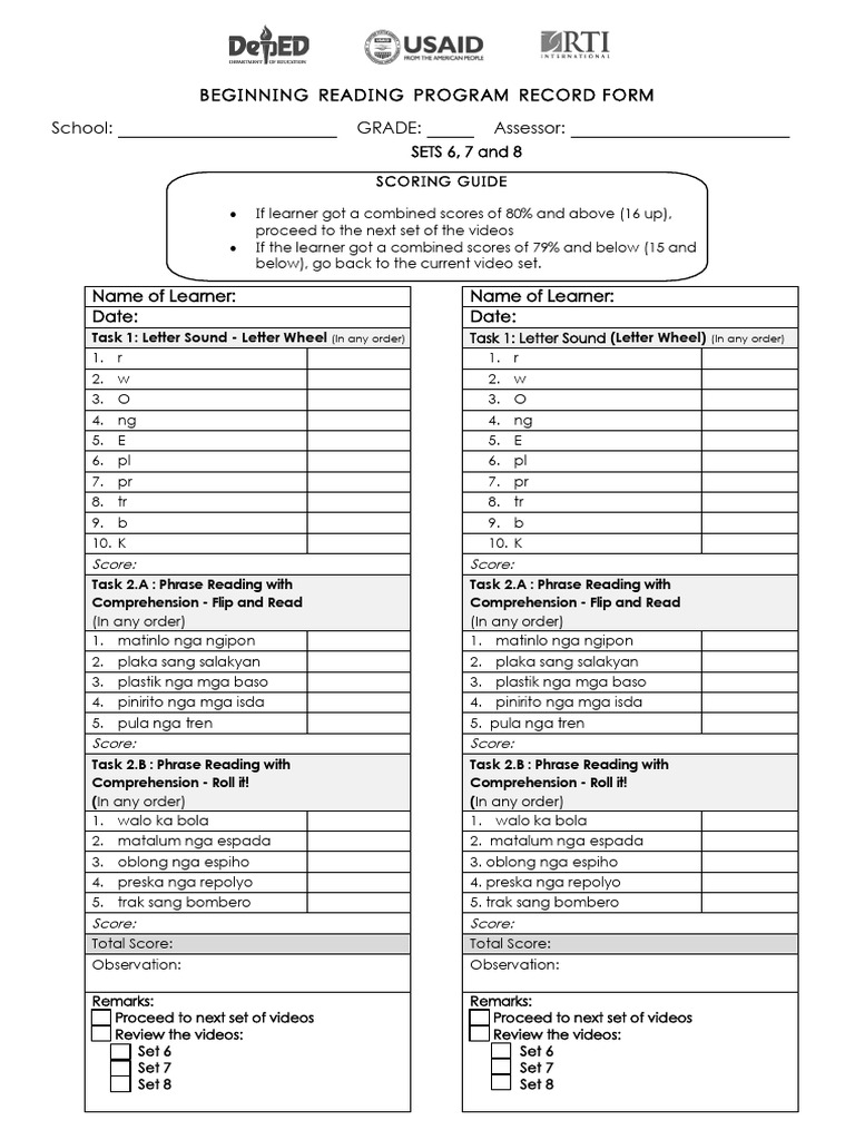 Check in 3 - BRP-S6 To 8-Record-Forms | PDF | Chess Theory | Chess Openings