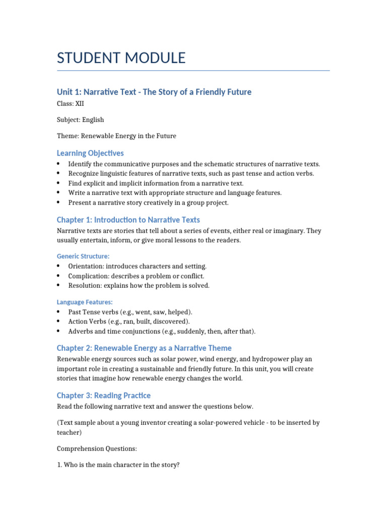 Narrative Text: A Friendly Future | PDF | Narrative | Grammatical Tense