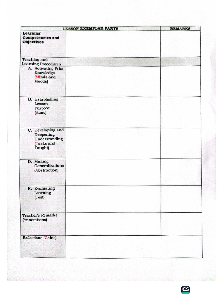 Lesson Exemplar Sample | PDF