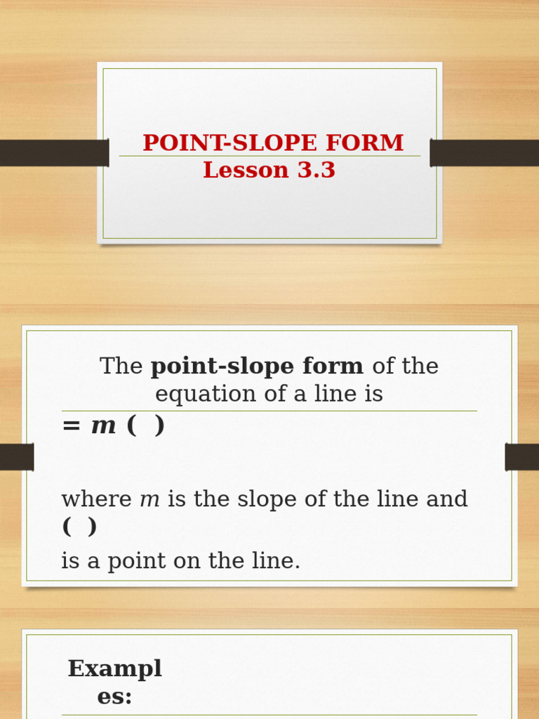 Point Slope Form | PDF