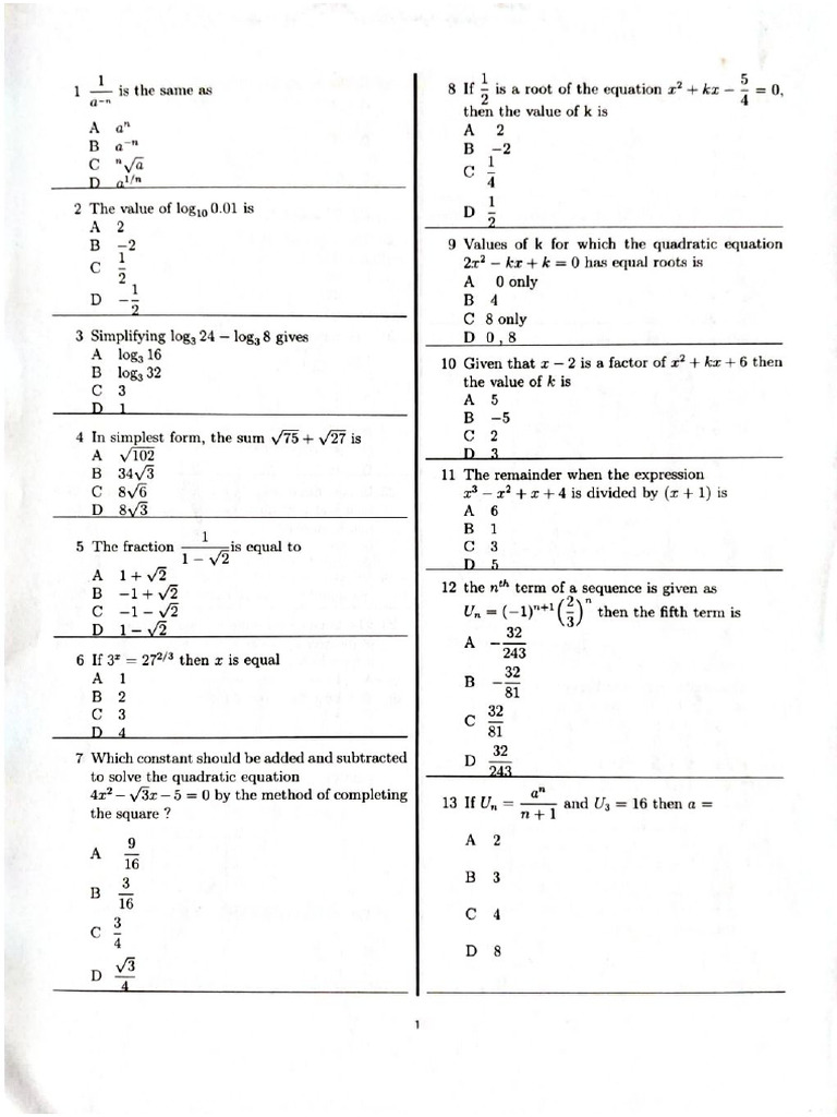 A. Maths DS 1 | PDF