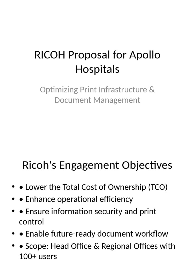 Ricoh Proposal Apollo Hospital | PDF | Information Science | Computing