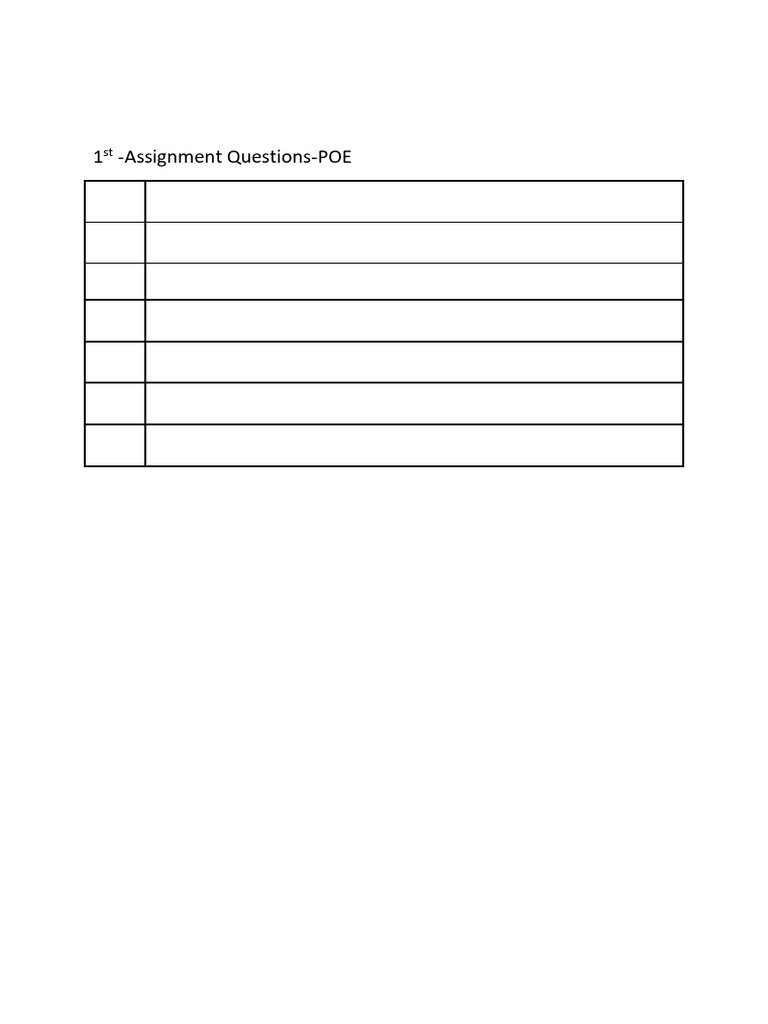 1st Assignment Questions-POE | PDF