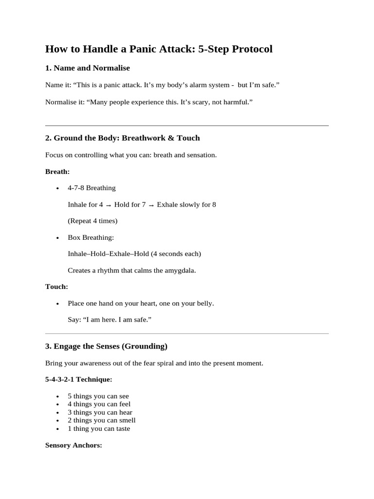 5 Steps to Manage Panic Attacks | PDF