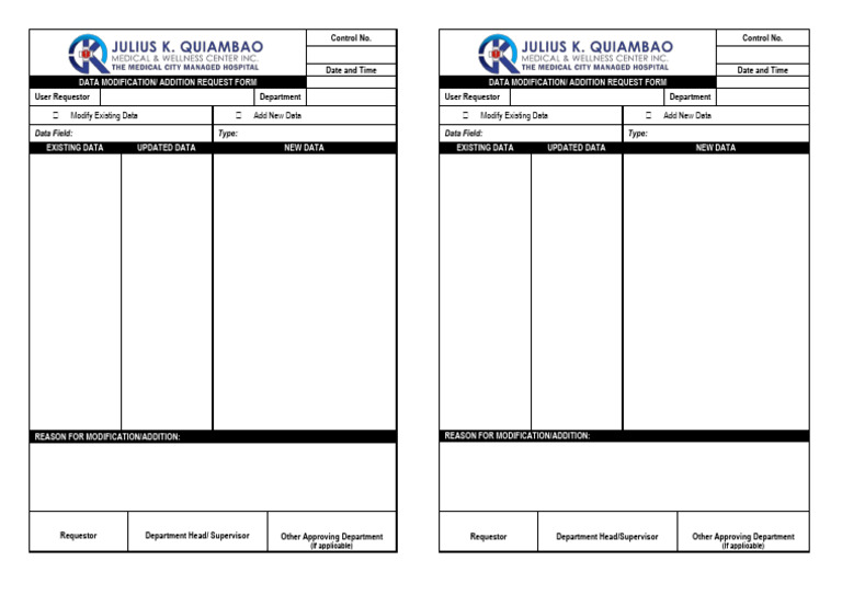 Data Modification Form - v2 | PDF