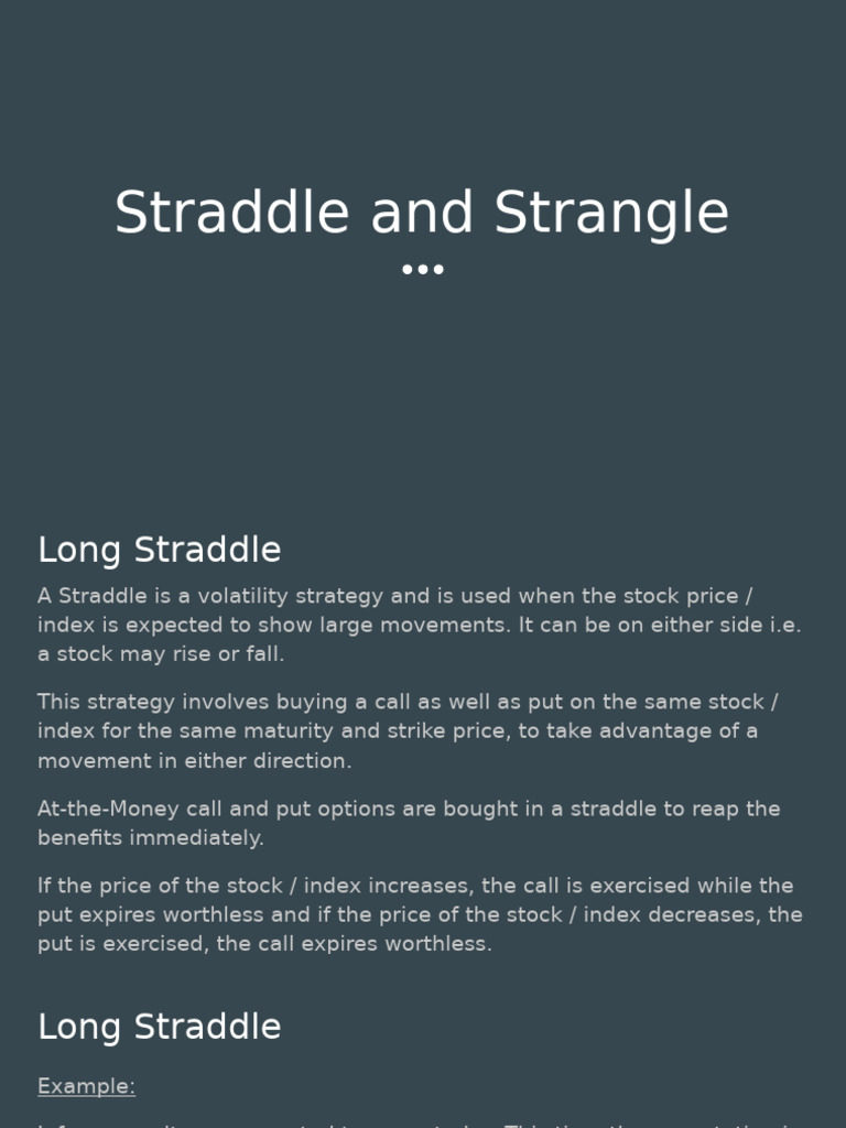 Straddle and Strangle | PDF | Put Option | Option (Finance)