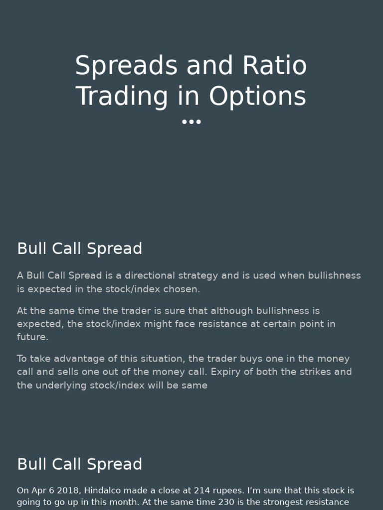 Spreads and Ratio Trading in Options | PDF | Option (Finance) | Investing