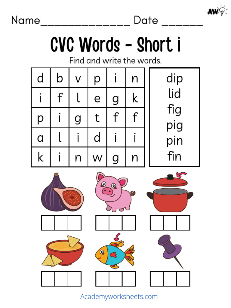 CVC Words - Short Vowel I | PDF