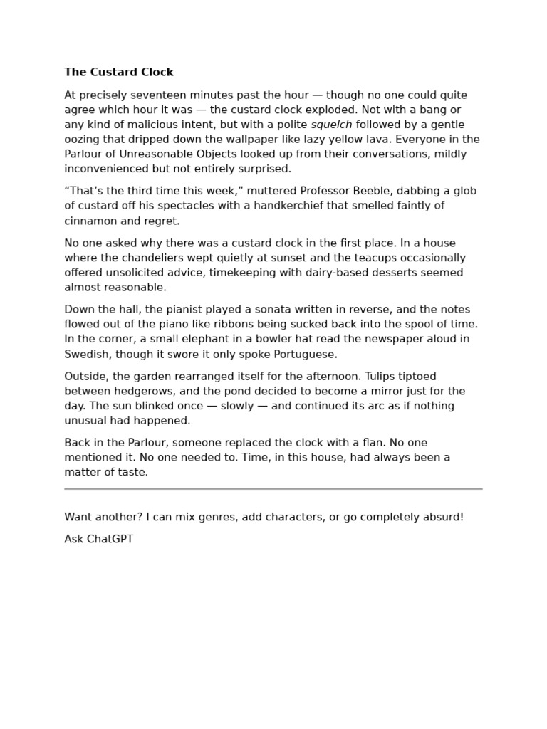 The Custard Clock | PDF