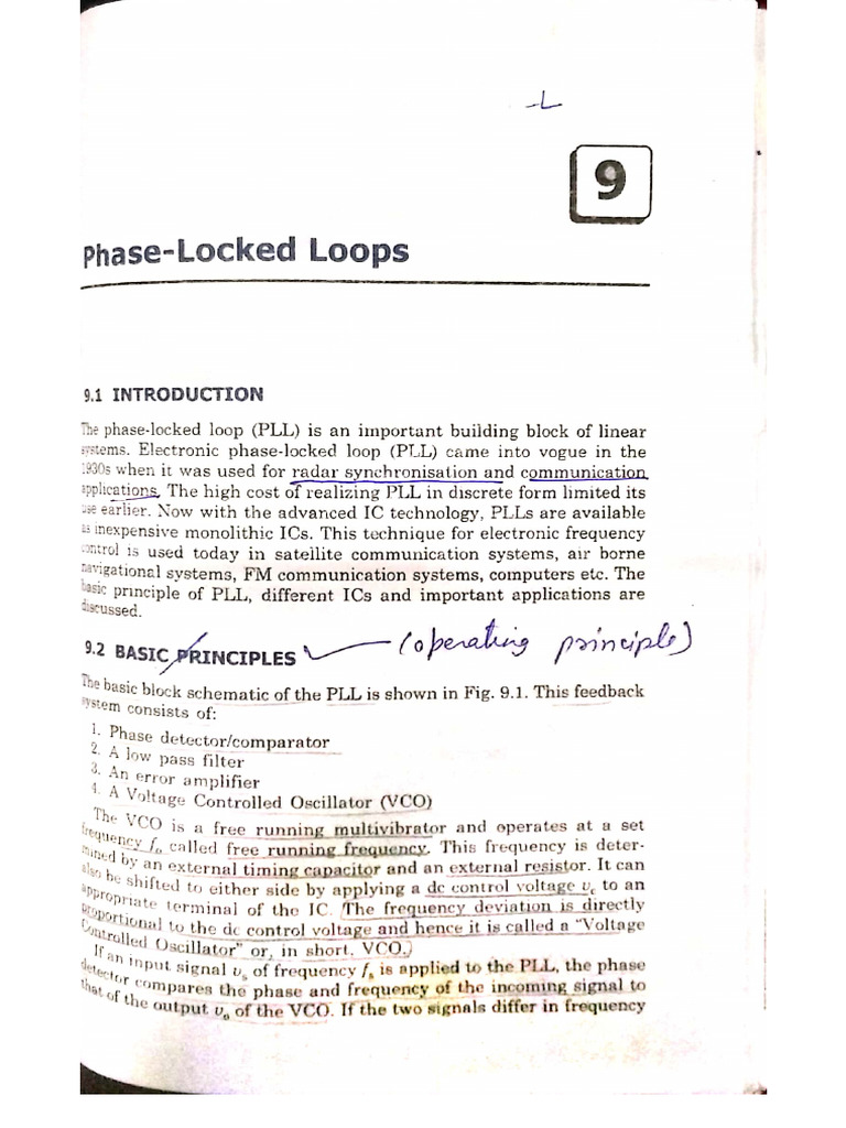Notes-Phase Locked Loop | PDF