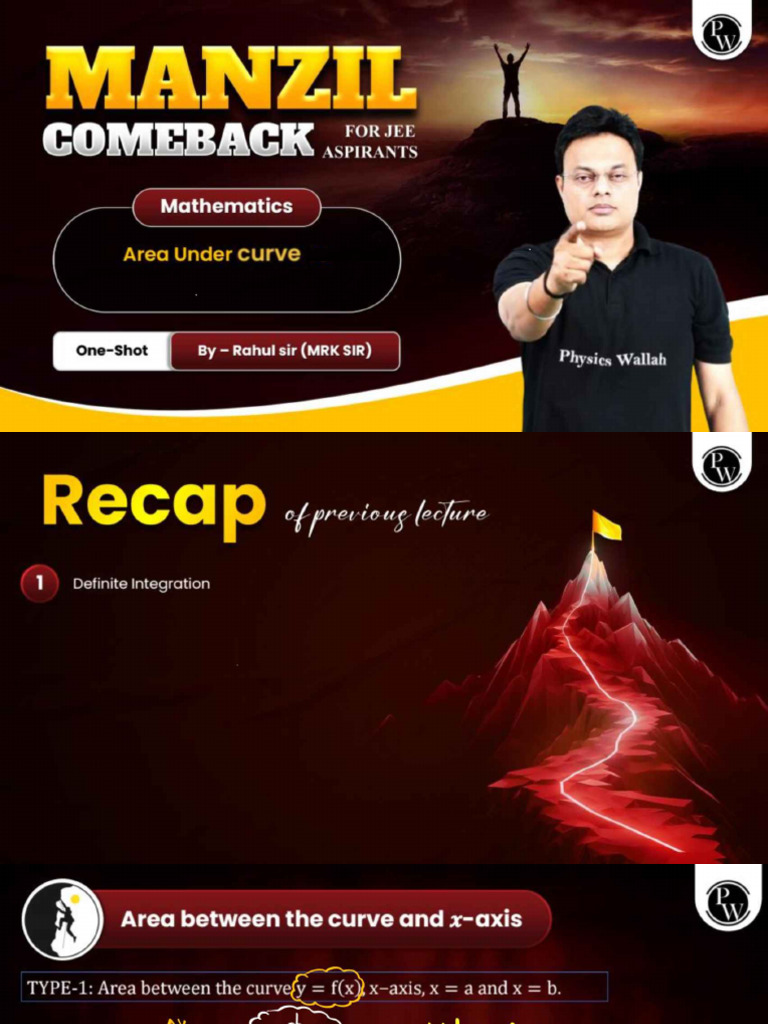 Area Under Curve - Class Notes | PDF