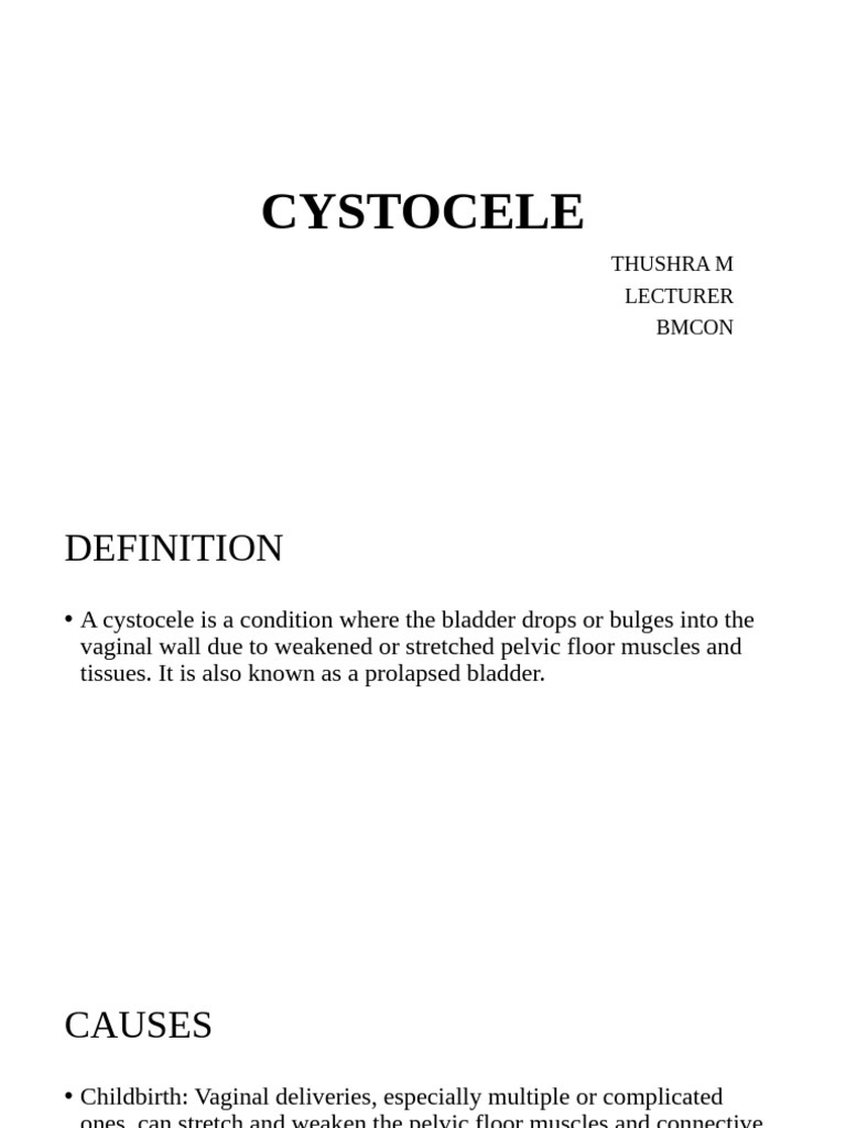 Cystocele | PDF | Urinary Incontinence | Vagina