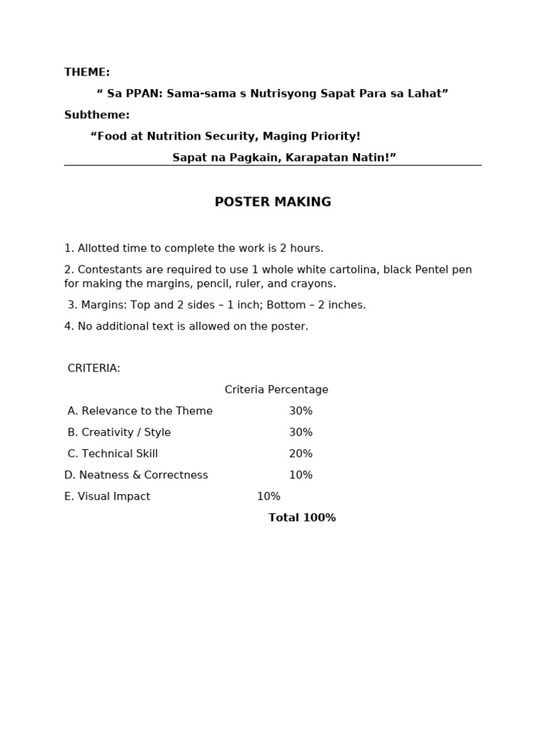 Slogan, Poster & Nutri-Jingle - MECHANICS | PDF