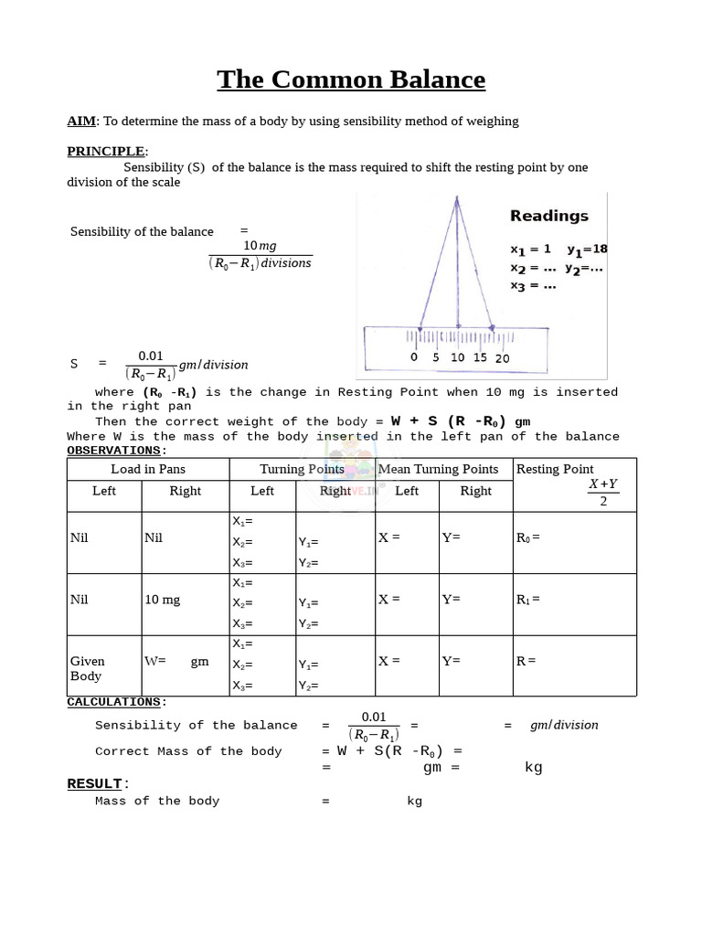Solving Mass Measurement with Balance | PDF