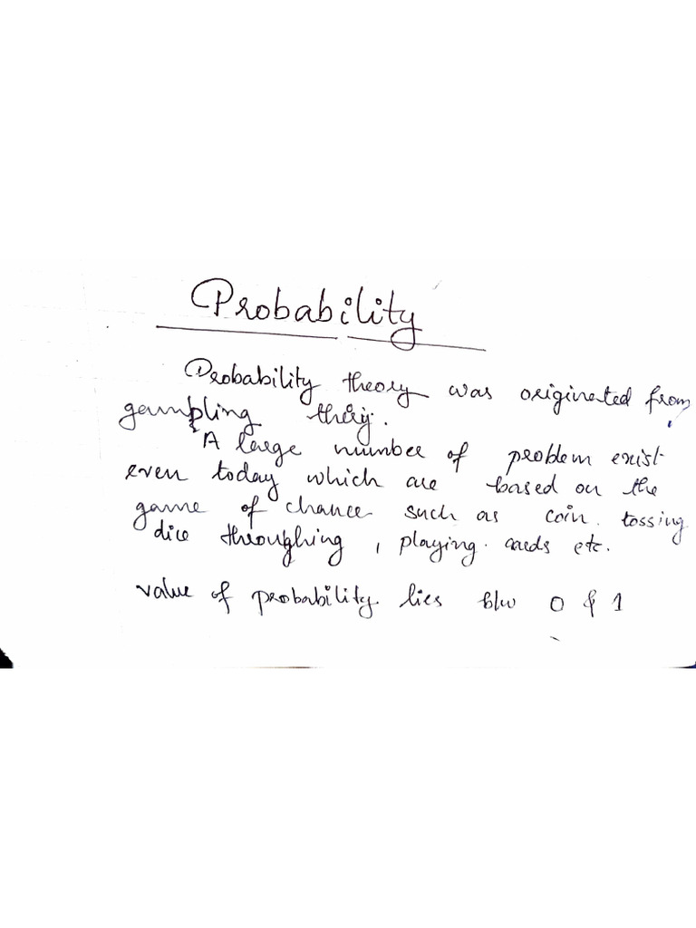 Probability Theory 1 | PDF