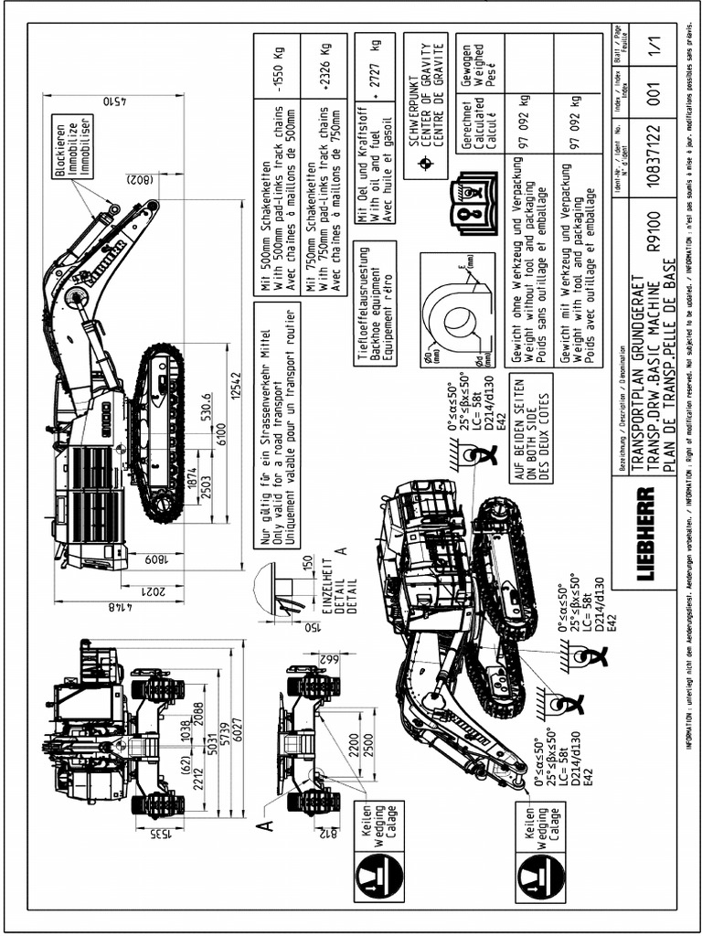 Weight Table Component Liebher R100 | PDF