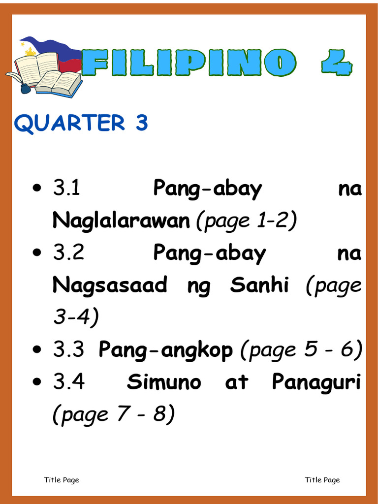 3RD Quarter Filipino 4 Ay 2024 - 2025 | PDF