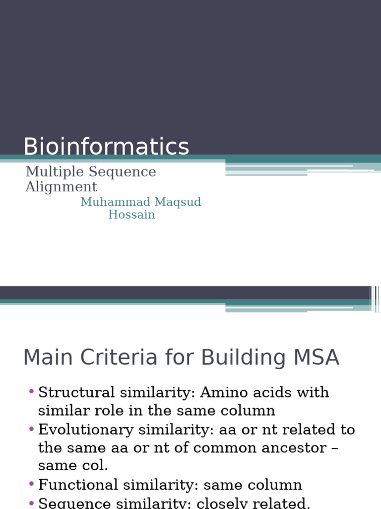 Multiple Sequence Alignment | PDF | Nucleic Acid Sequence | Sequence Alignment
