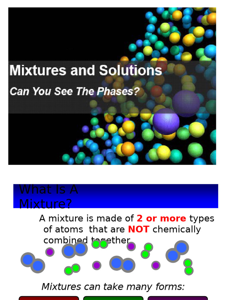 Understanding Mixtures and Solutions | PDF | Mixture | Chemistry