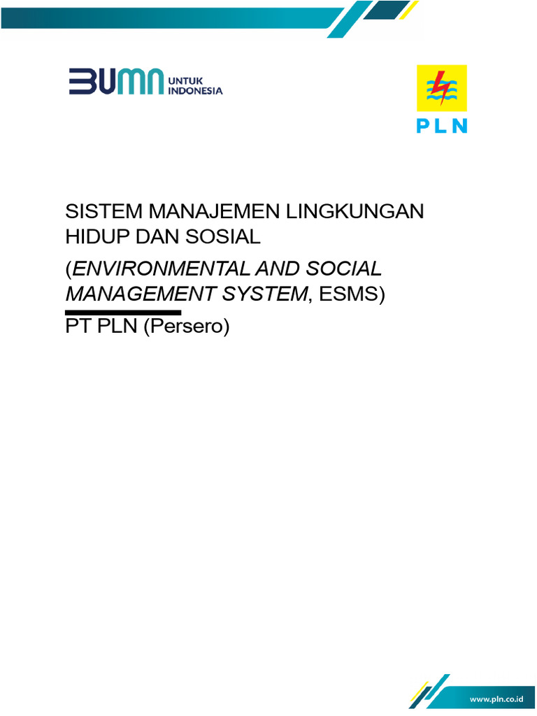 Environmental Social Management System ESMS MANUAL Bahasa | PDF