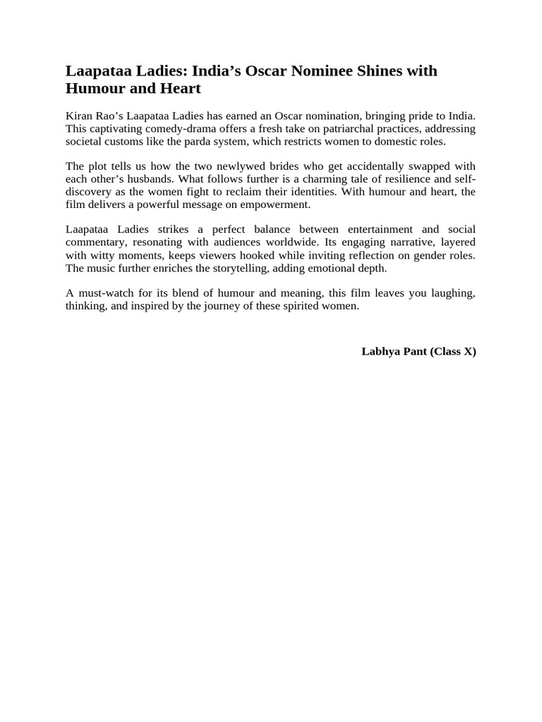 Oscar News - Labhya | PDF