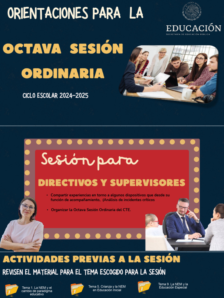 Presentación 8va Sesión Ordinaria Cte 2024-2025 | PDF | Infografia | Educación de la primera ...