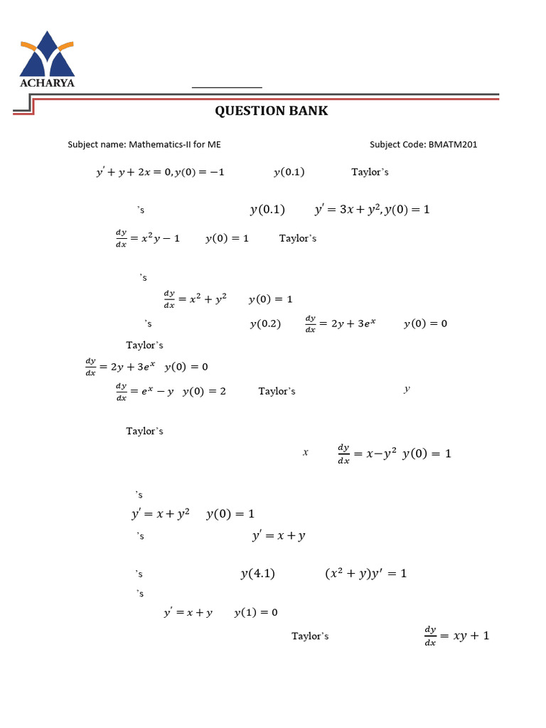 Module-5 Numerical Methods-II BMATM201 QB | PDF | Mathematics Of Computing | Mathematical Analysis