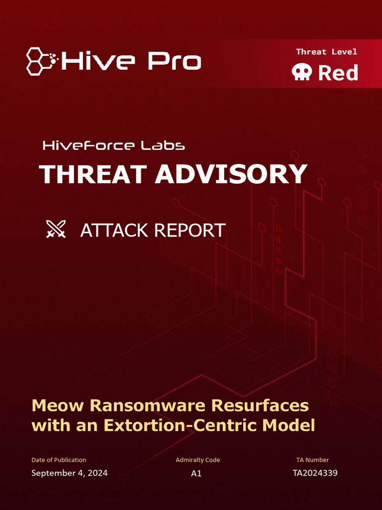 Meow Ransomware Threat Advisory | PDF | Ransomware | Security