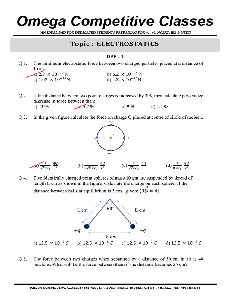 Electrostatics 1 | PDF | Standardized Tests