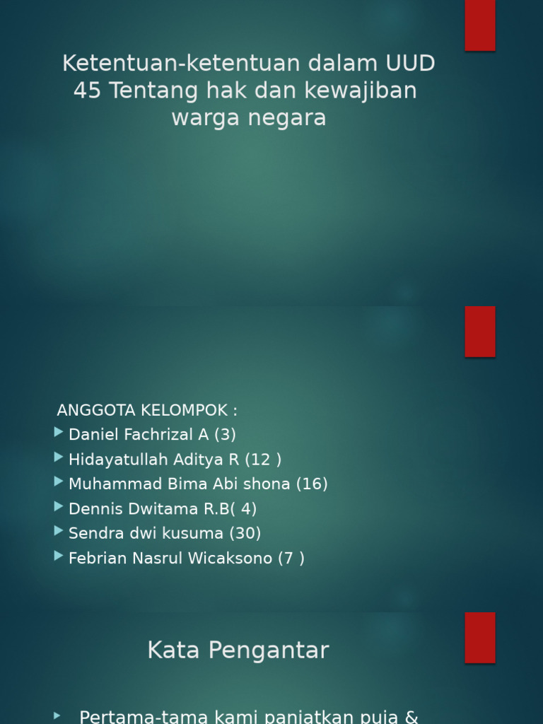 Hak dan Kewajiban Warga Negara UUD 45 | PDF