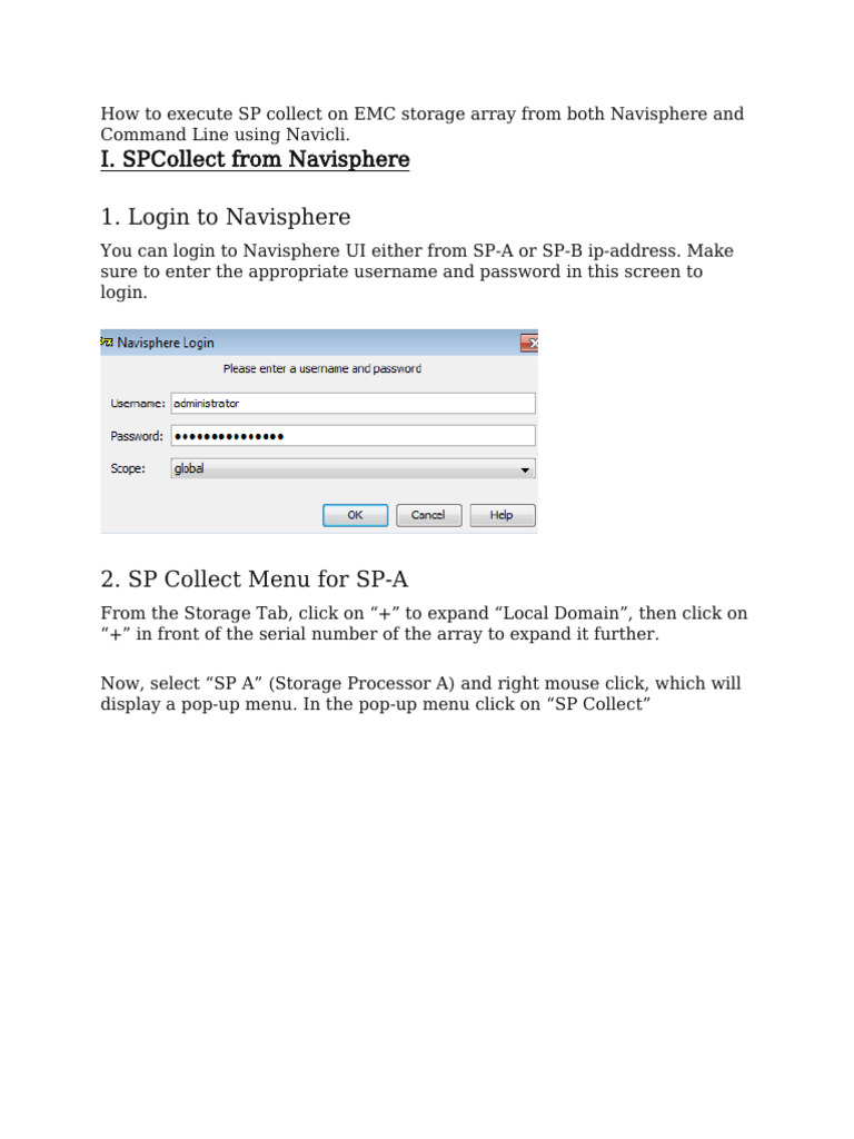 How To Execute SP Collect On EMC Storage Array From Both Navisphere and ...
