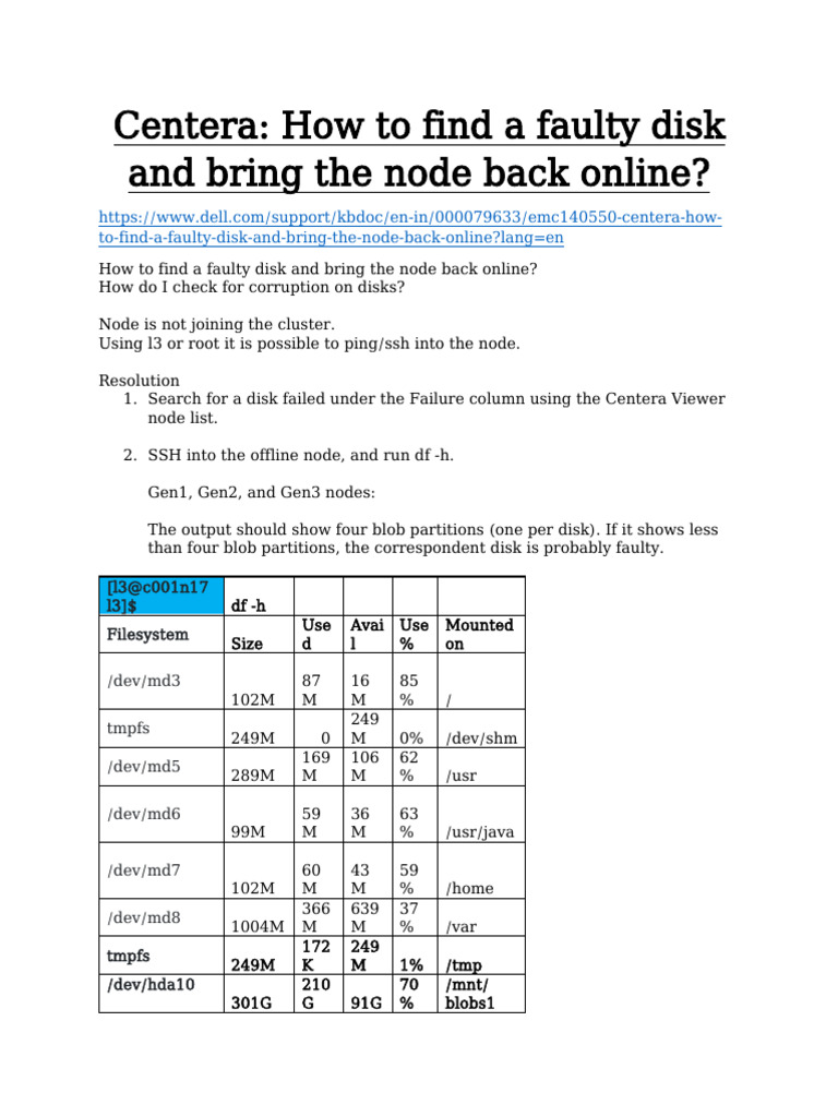 Identify Faulty Disk in Centera Nodes | PDF | Information Technology ...