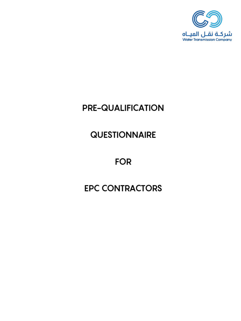 EPCM Vendor Pre-Qualification Guide | PDF | Subcontractor | Human Resources