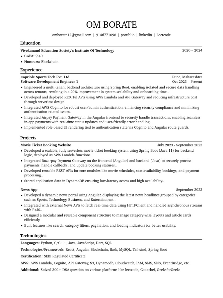 RenderCV EngineeringResumes Theme | PDF | Amazon Web Services ...