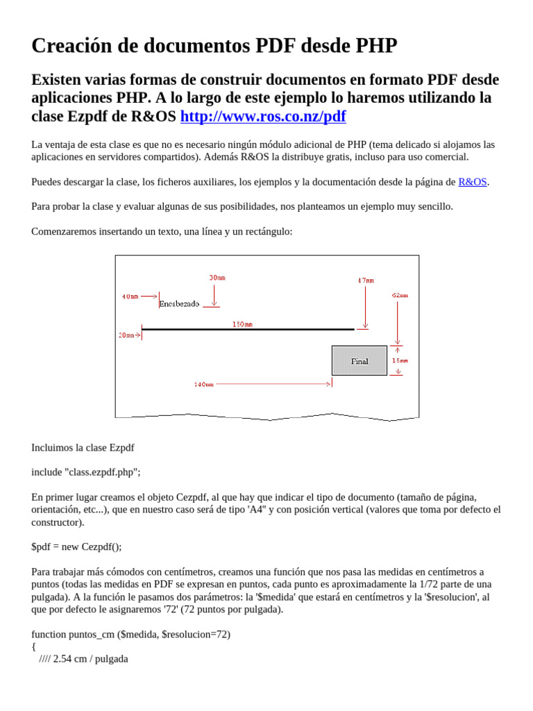 Creación de Documentos PDF Desde PHP EZPDF | PDF | Php | SQL