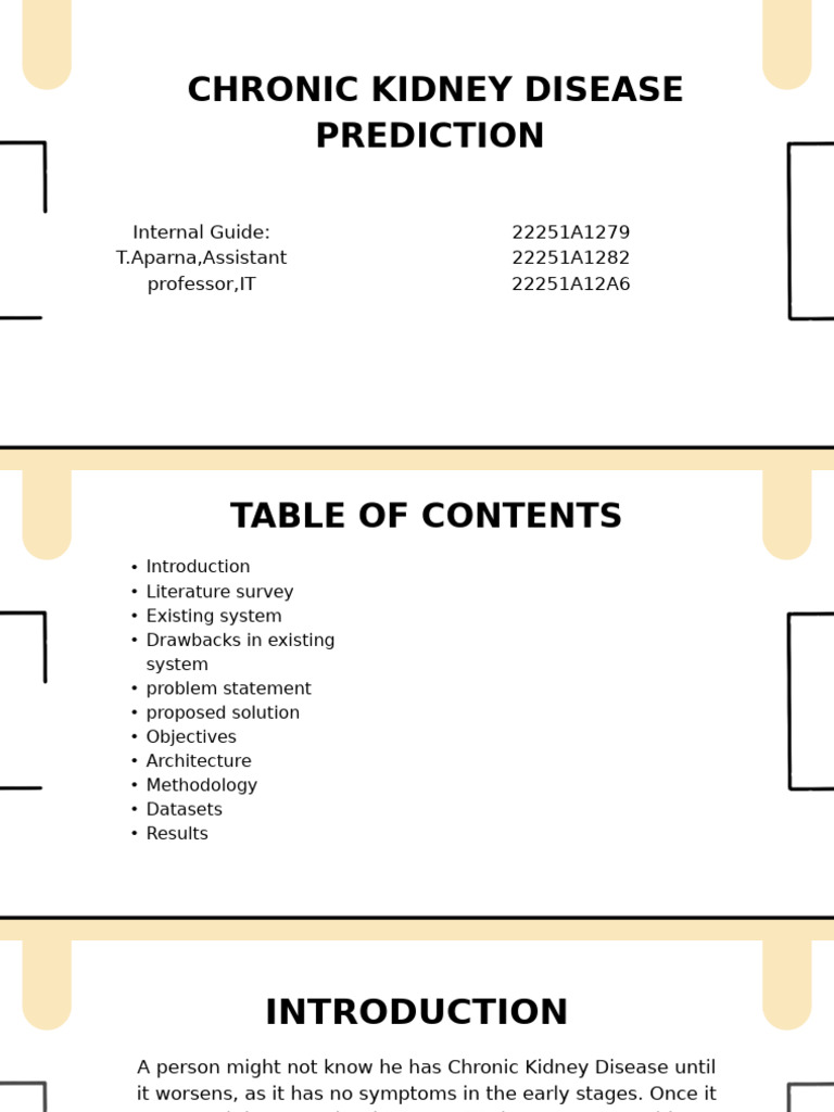 Chronic Kidney Disease Prediction: Internal Guide: T.Aparna, Assistant ...