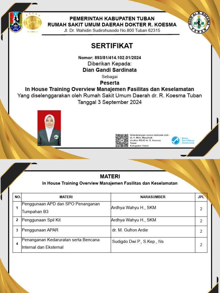 Dian Gandi Sardinata Sertifikat MFK-2024 | PDF