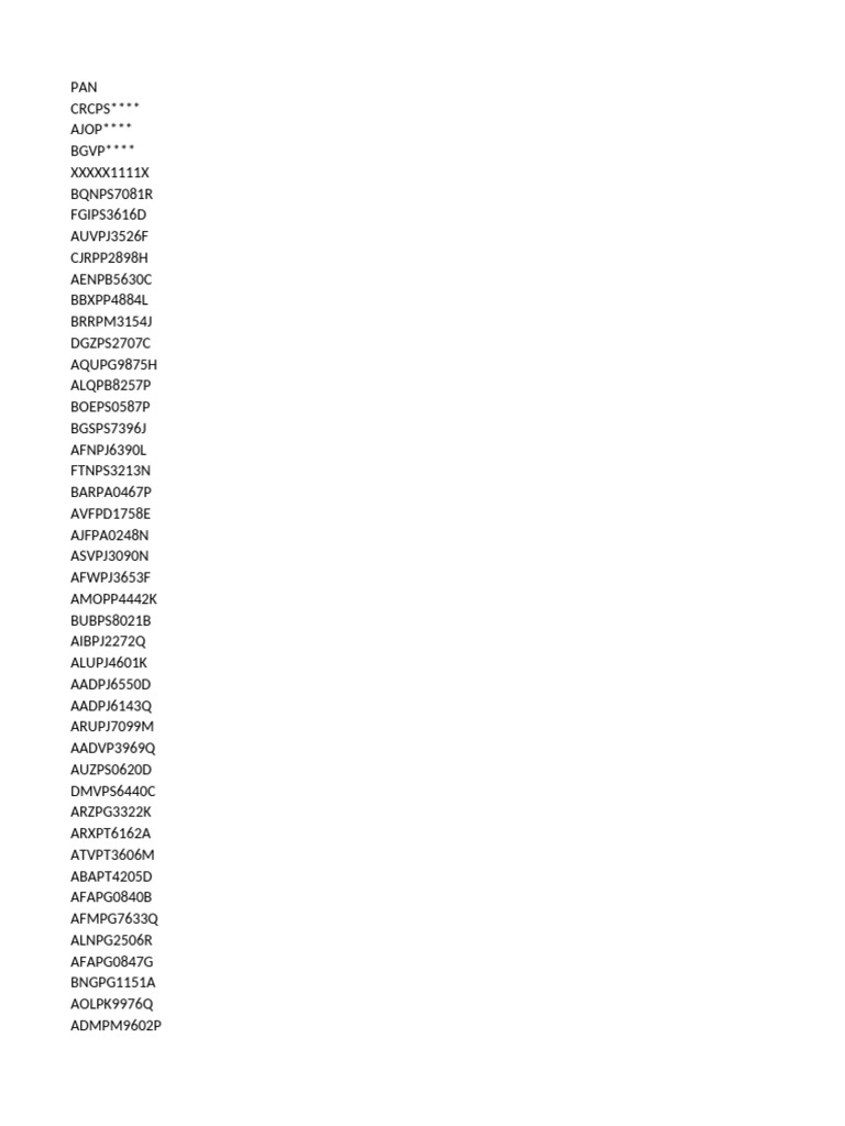 Pan Numbers | PDF