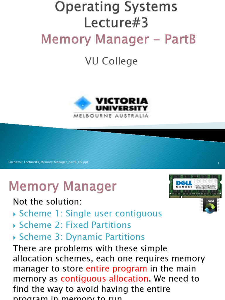 Lecture#3 Memory Manager PartB OS | PDF | Computer Memory | Computing